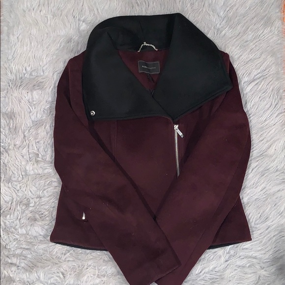BCBGMaxAzria | Jackets & Coats | Bcbg Max Wool Coat Maroon And Black ...